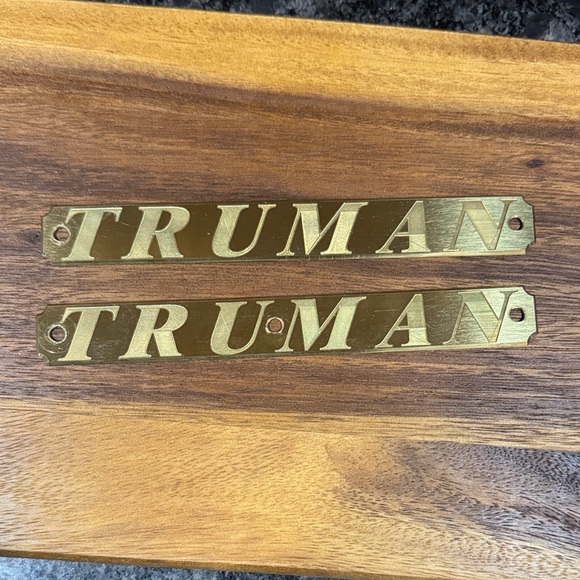 Other | Brass Engraved Plate Truman | Poshmark